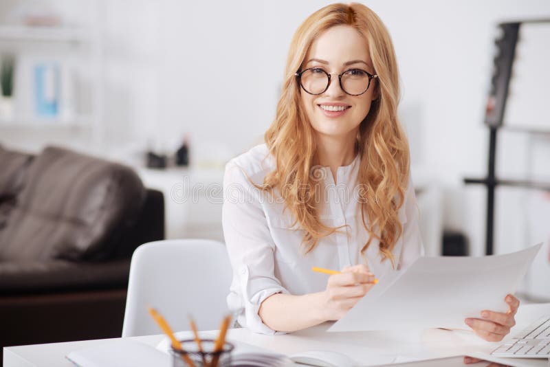 Charismatic Young Manager Working on the Project in the Office Stock ...
