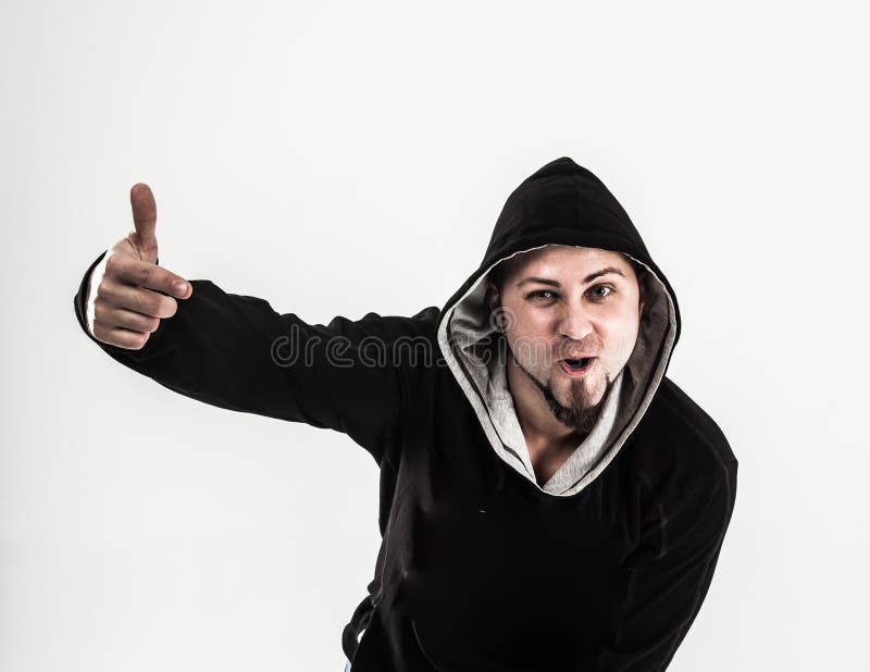 Charismatischer Rapperfreund Zeigt Handzeichen O.K. Stockbild - Bild ...