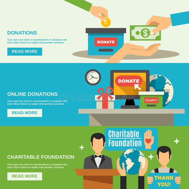 Charity Horizontal Banners Set Stock Vector - Illustration of ...