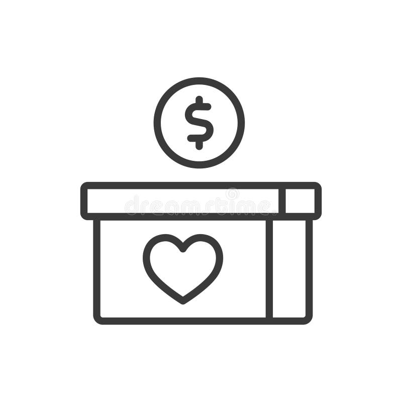 Charity Box Donation, Icon in Line Design. Charity, Box, Donation ...