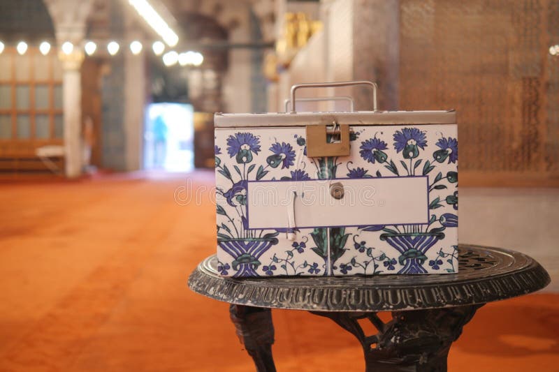 Charity Box on Mosque for People To Donate Money. Stock Image - Image ...