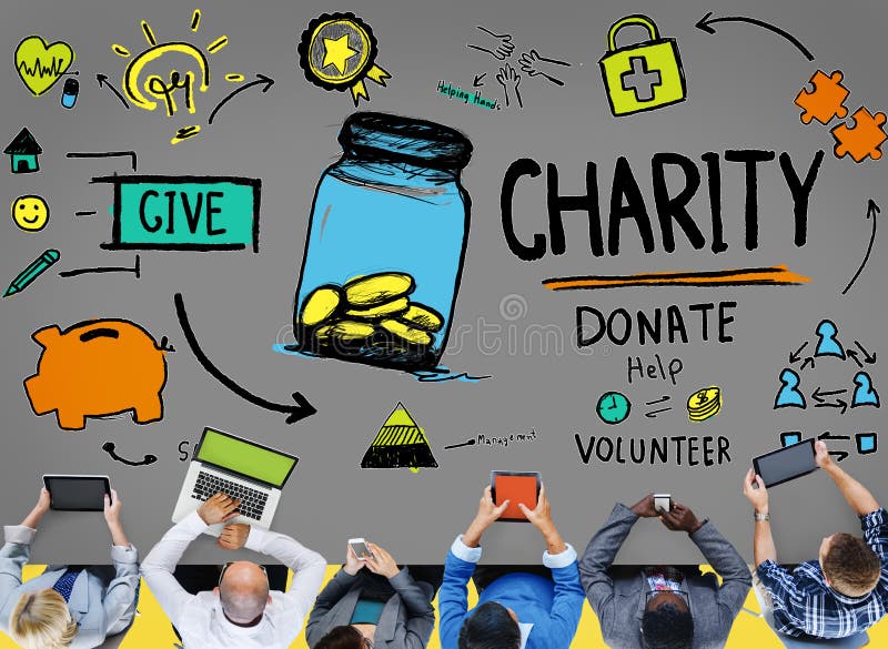 Giving Give Help Aid Support Charity Please Concept Stock Illustration ...