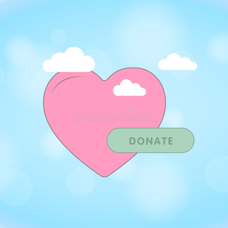 Charity Donation and Affection Support Concept Illustration with Pink ...