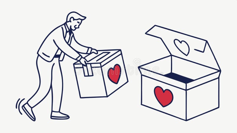 Charity Donation Box, Giving and Philanthropic Acts Illustration Vector ...