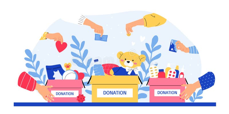 Charity Flat Concept stock vector. Illustration of decorative - 262911939