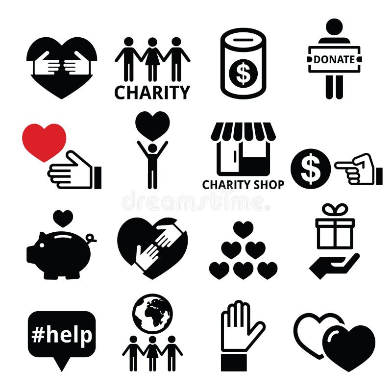 Charity, Helping Other People Icons Stock Illustration - Illustration ...