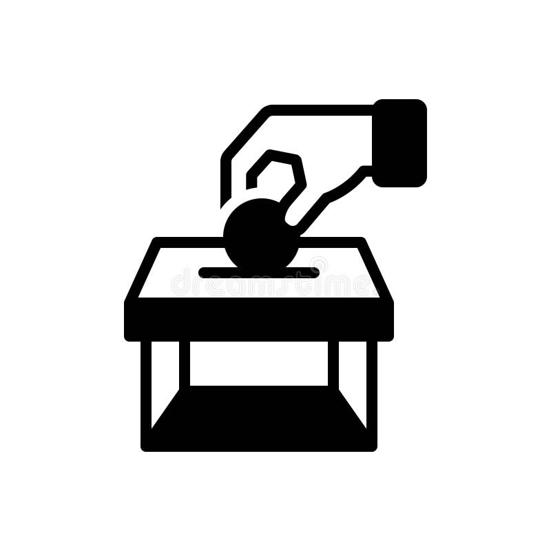 Black Solid Icon for Charity, Donation and Fund Stock Illustration ...