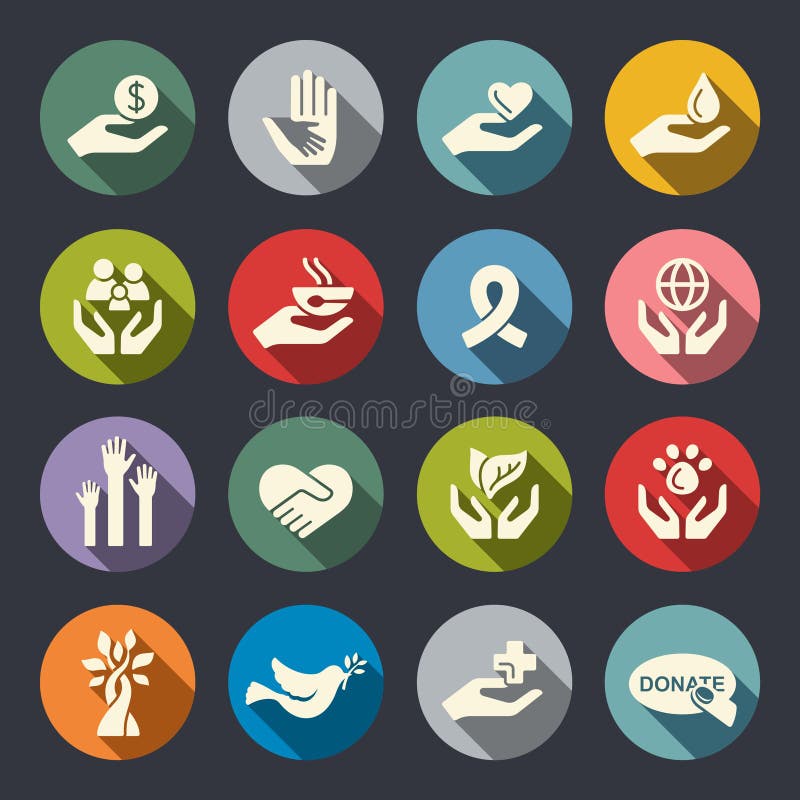 Charity icons stock vector. Illustration of isolated - 97217551