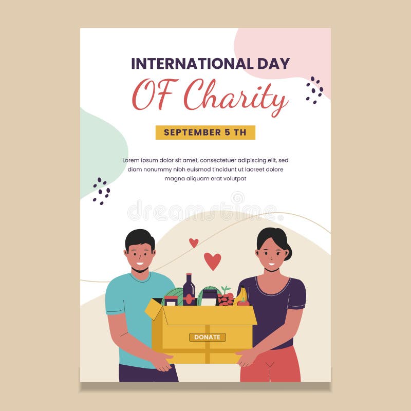 Charity International Day of Charity Day Poster Stock Vector - Illustration of community ...