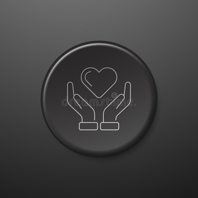 Charity Line Icon. Black Push-Button Stock Illustration - Illustration ...