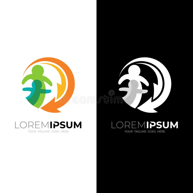 Charity Logo with Arrow Design Template, Earth Logos Stock Vector ...