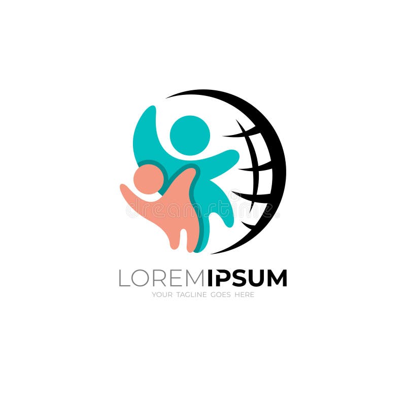 Charity Logo and Globe Design Vector, Earth Stock Vector - Illustration ...