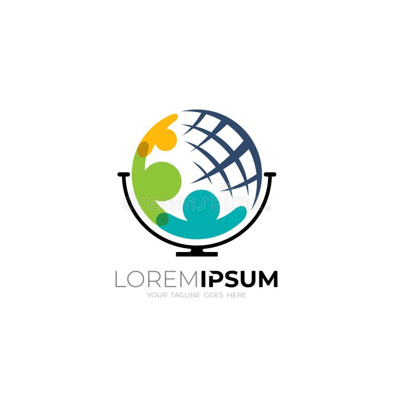 Charity Logo and Globe Design Vector, Earth and Family Stock Vector ...