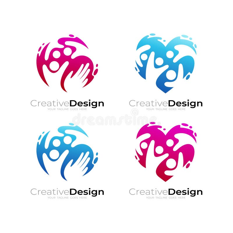 Charity Logos, Love Icon with Unity Design Template, Community Stock ...