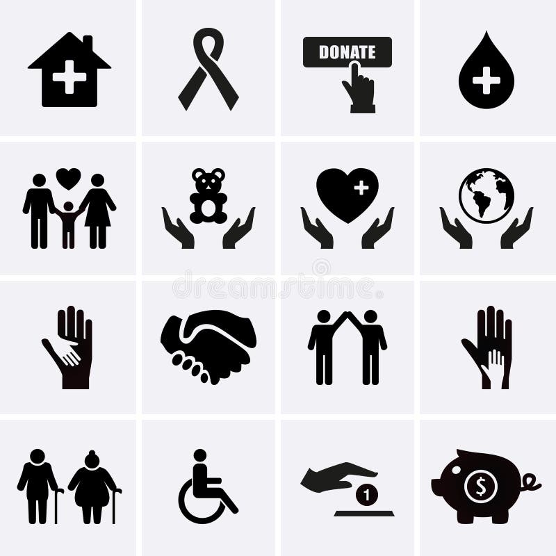 Charity and Relief Work - Charitable Giving Web Banner with Icon Stock ...