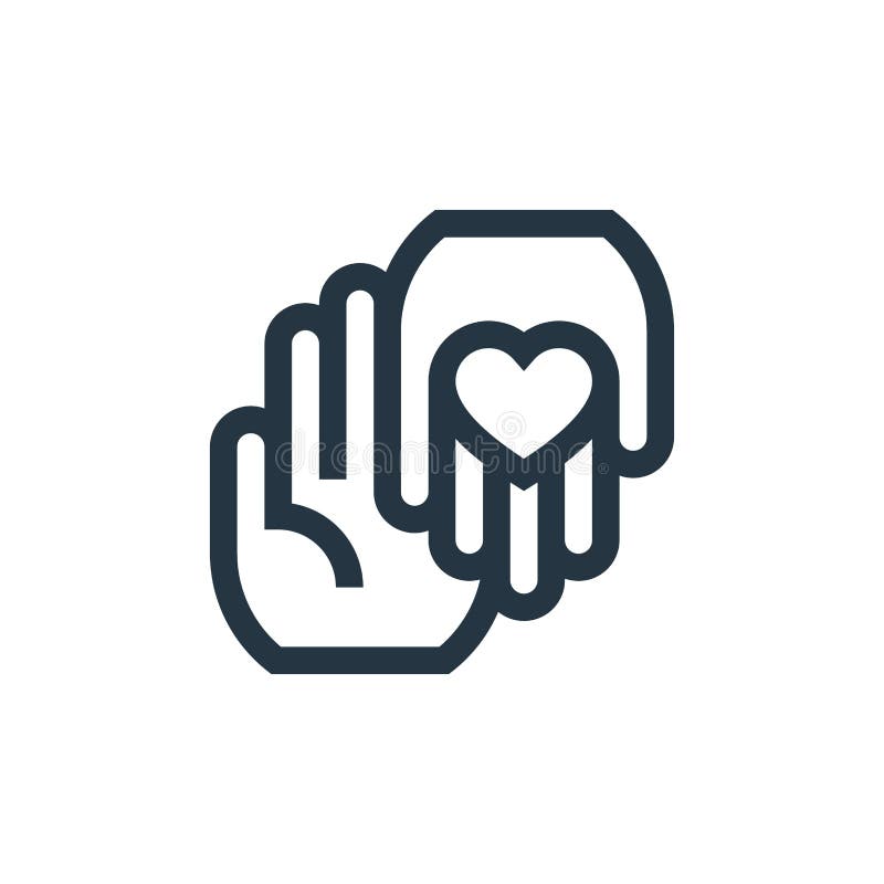 Charity Vector Icon Isolated on White Background. Outline, Thin Line ...