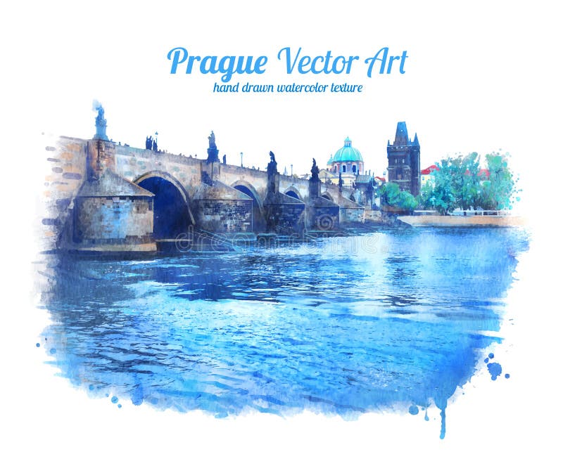 Charles Bridge ilustração do vetor. Ilustração de molde - 52209088