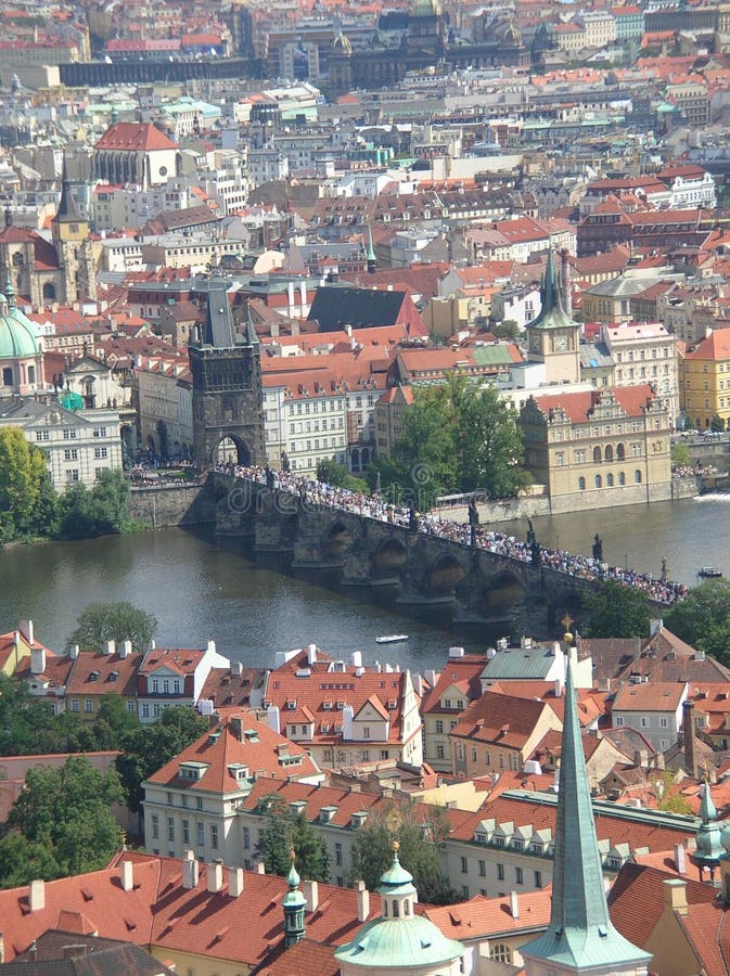 Charles Bridge stock photo. Image of tourist, roof, roman - 632710
