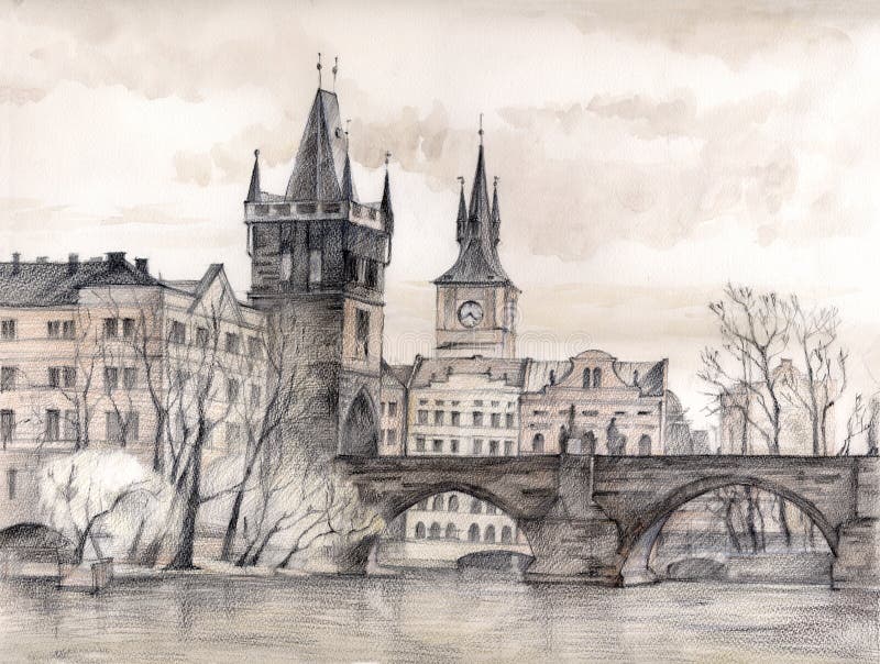Charles Bridge Prague Stock Illustrations – 1,468 Charles Bridge Prague ...
