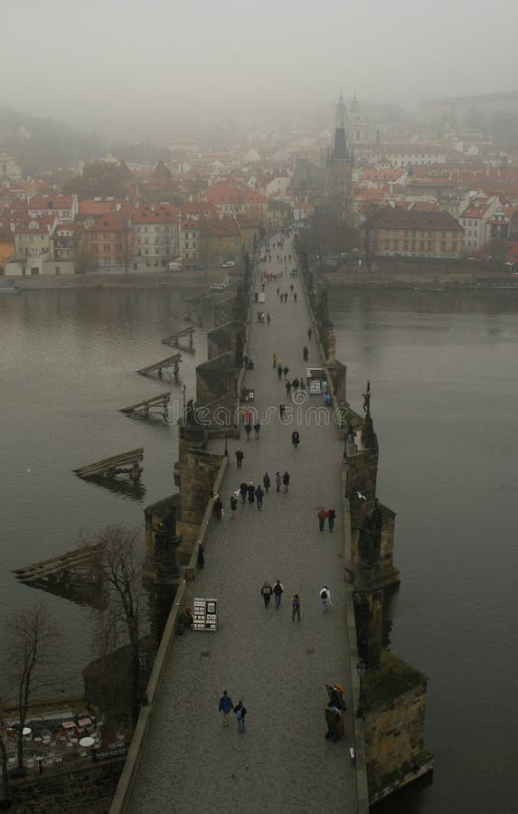 Charles Bridge in the Fog stock photo. Image of haze, river - 306552
