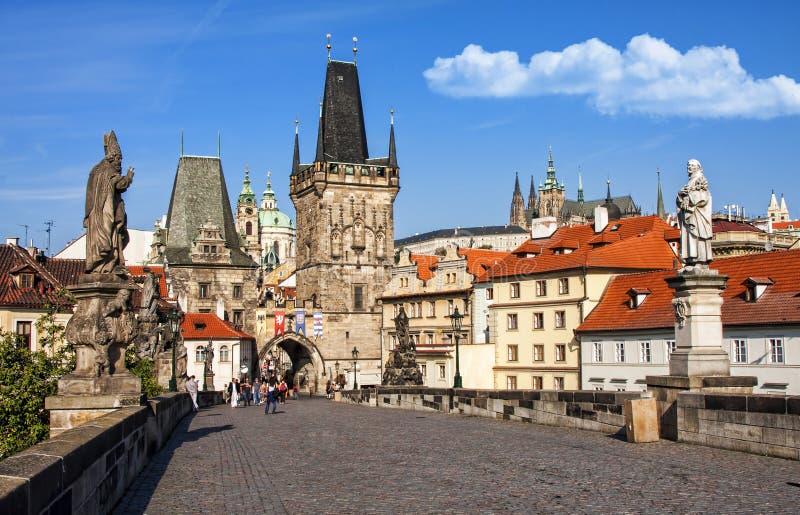 Charles Bridge in Prague. stock image. Image of prague - 53278753