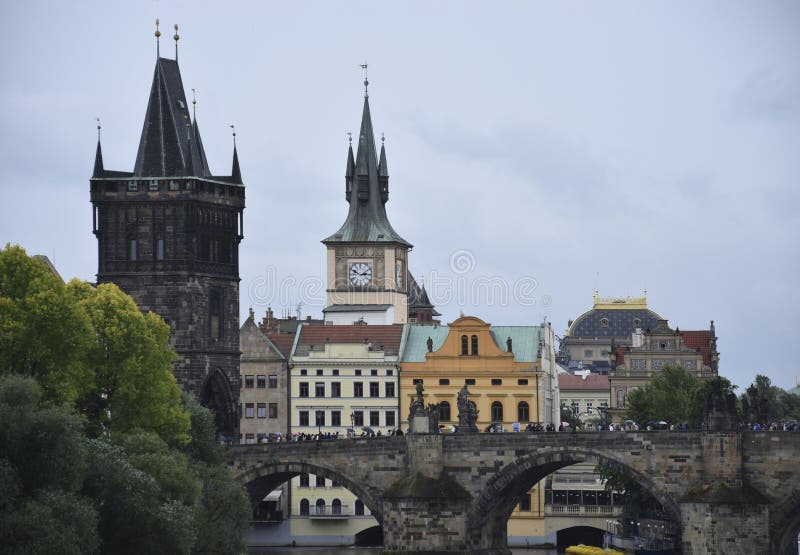 The Charles Bridge in Prague Editorial Stock Photo - Image of places ...
