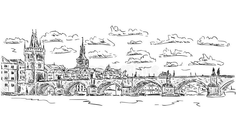 Charles Bridge Prague Stock Illustrations – 1,454 Charles Bridge Prague ...