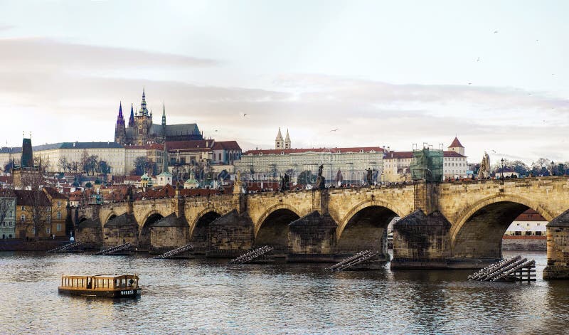 The Charles Bridge, Prague, Czechia Stock Image - Image of castle ...