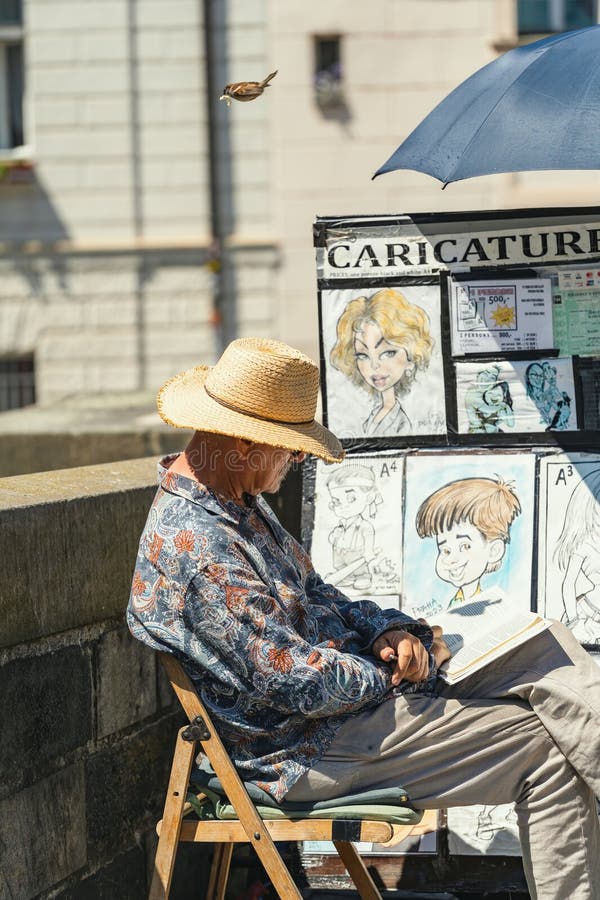 Charles Bridge in Prague editorial stock image. Image of saxophone ...