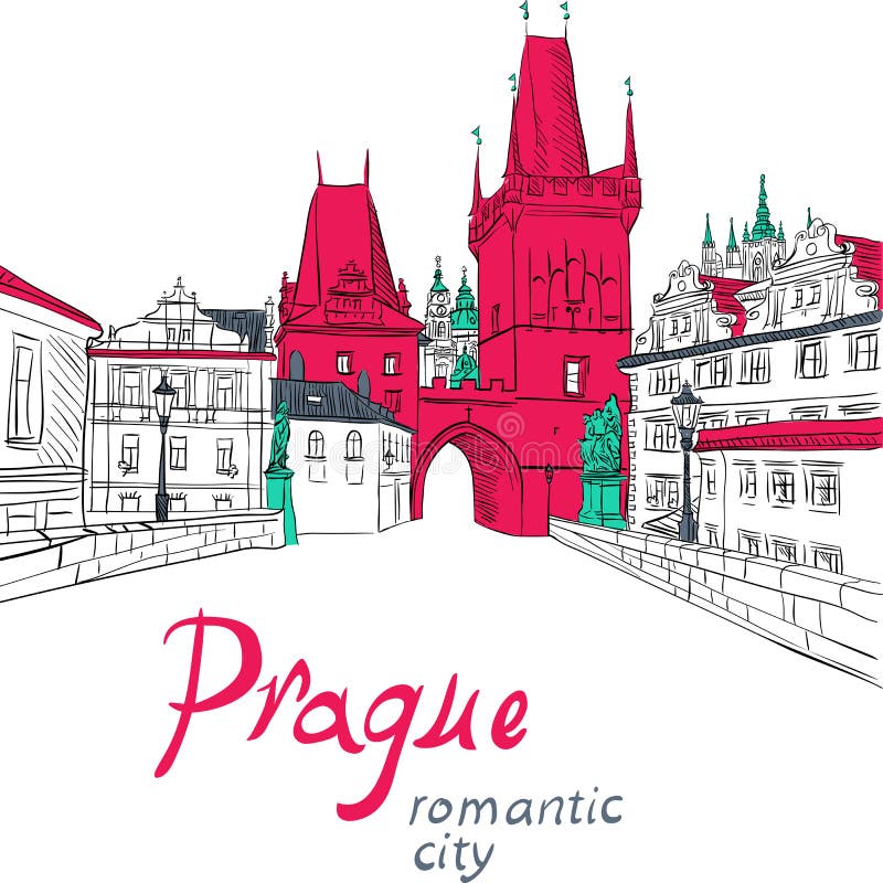 Charles Bridge Prague Stock Illustrations – 1,454 Charles Bridge Prague ...