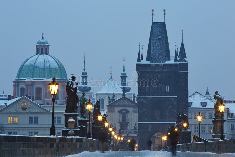 Charles bridge stock photo. Image of medieval, copy, lamp - 37770478