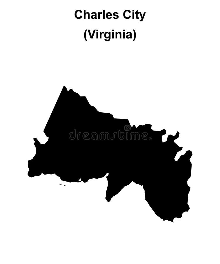 Charles City outline map stock vector. Illustration of vector - 361870893