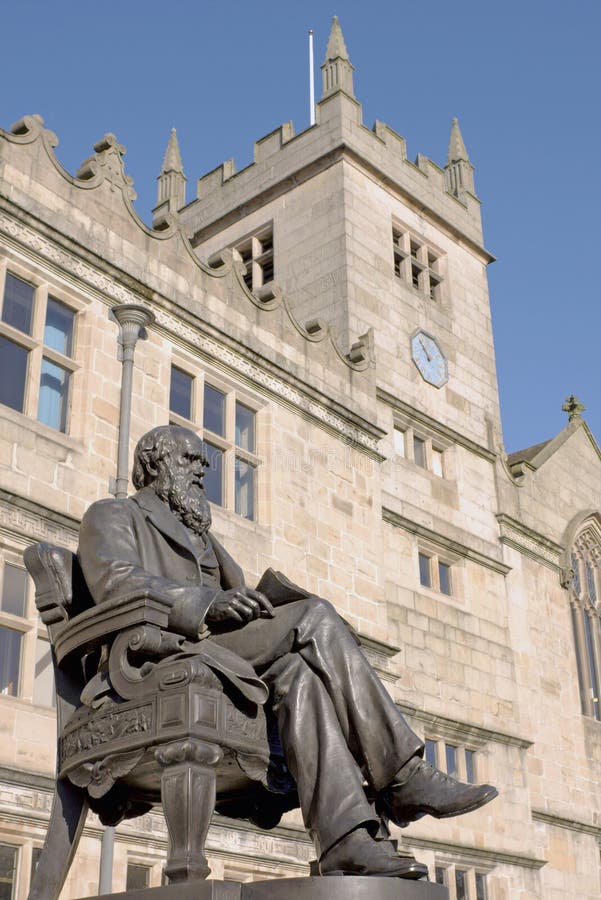 Charles Darwin Statue, England Stock Image - Image of blue, monument ...