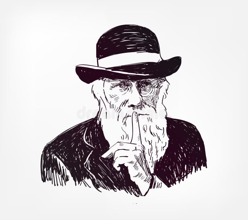 Charles Robert Darwin Vector Sketch Illustration Portrait Face ...