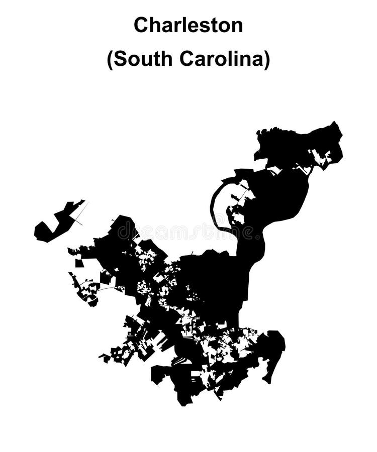 Charleston outline map stock vector. Illustration of silhouette - 357533648