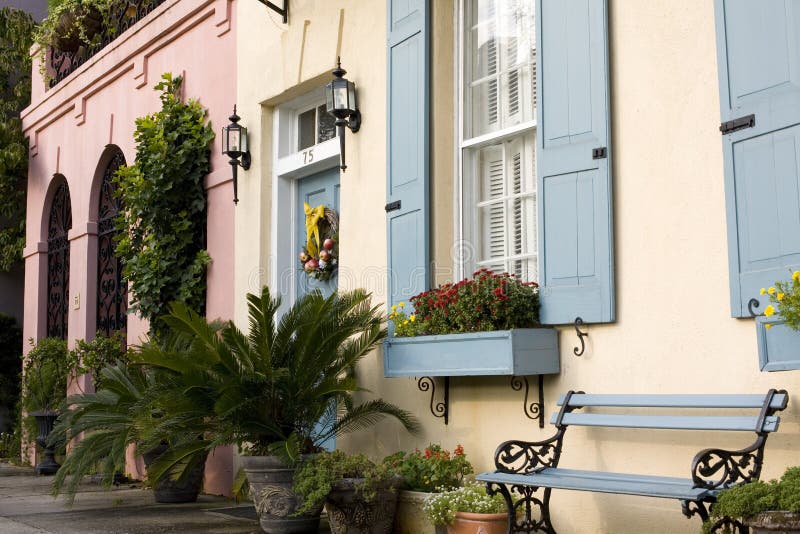 Rainbow Row Charleston South Carolina Sc Stock Photo - Image of ...