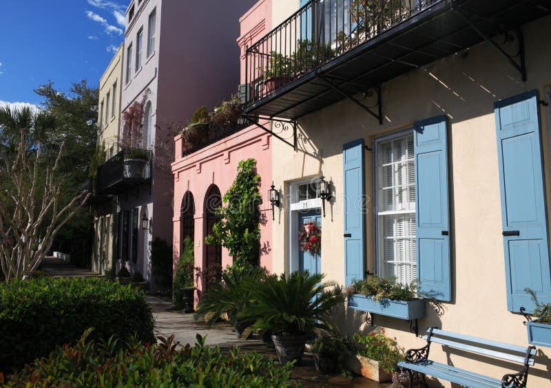 Rainbow Row Charleston South Carolina Sc Stock Photo - Image of ...