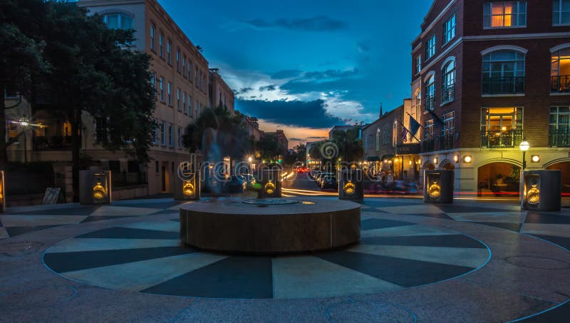 Charleston Sc Streets in the Evening Stock Image - Image of carolina ...