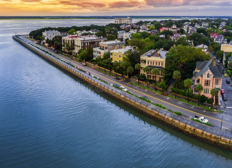 Charleston, SC Skyline during Sunset Stock Photo - Image of cityscape ...