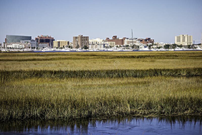 Charleston South Carolina Skyline View Across River Editorial ...