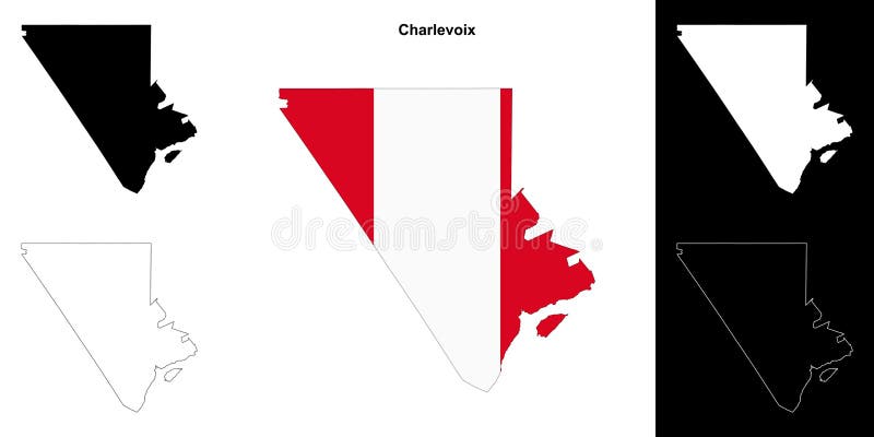 Charlevoix outline map stock vector. Illustration of shape - 361008936