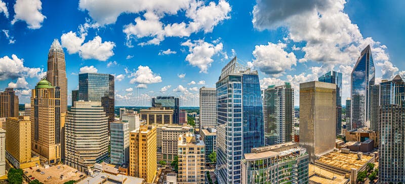 Charlotte City North Carolina Skyline Editorial Photography - Image of ...