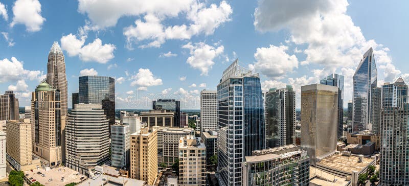 Charlotte City North Carolina Skyline Editorial Stock Photo - Image of ...