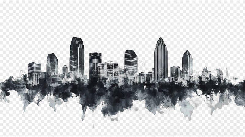 Charlotte city skyline stock photo. Illustration of town - 341466802