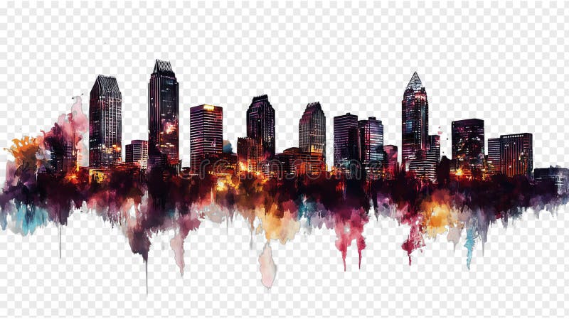 Charlotte city skyline stock image. Illustration of apartment - 341511735