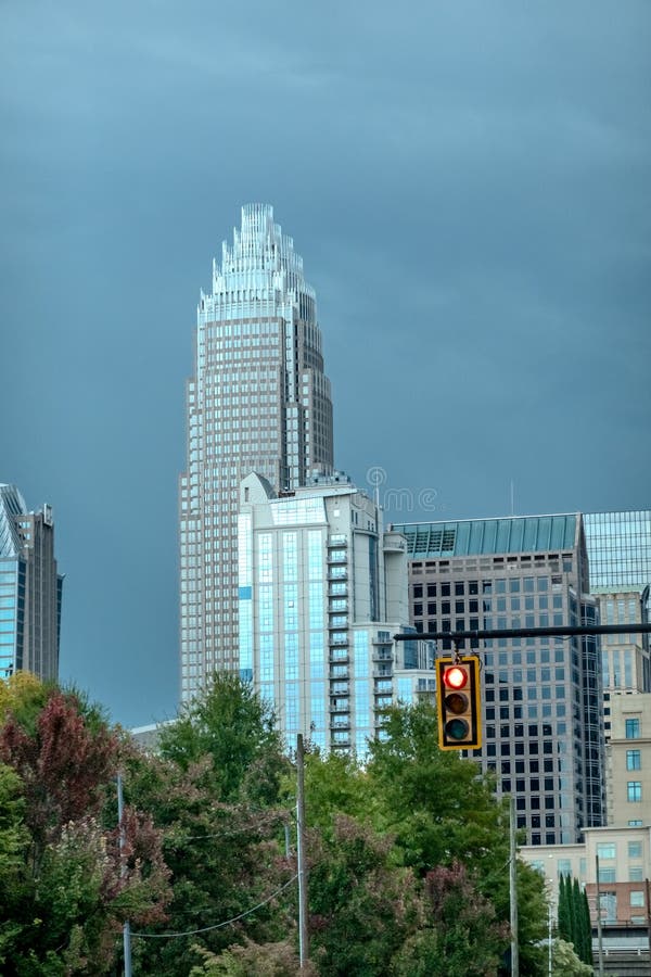 Charlotte North Carolina City Skyline in Fall Stock Image - Image of ...