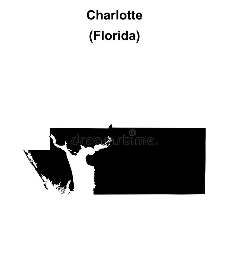 Map of Charlotte County in Florida Stock Vector - Illustration of ...
