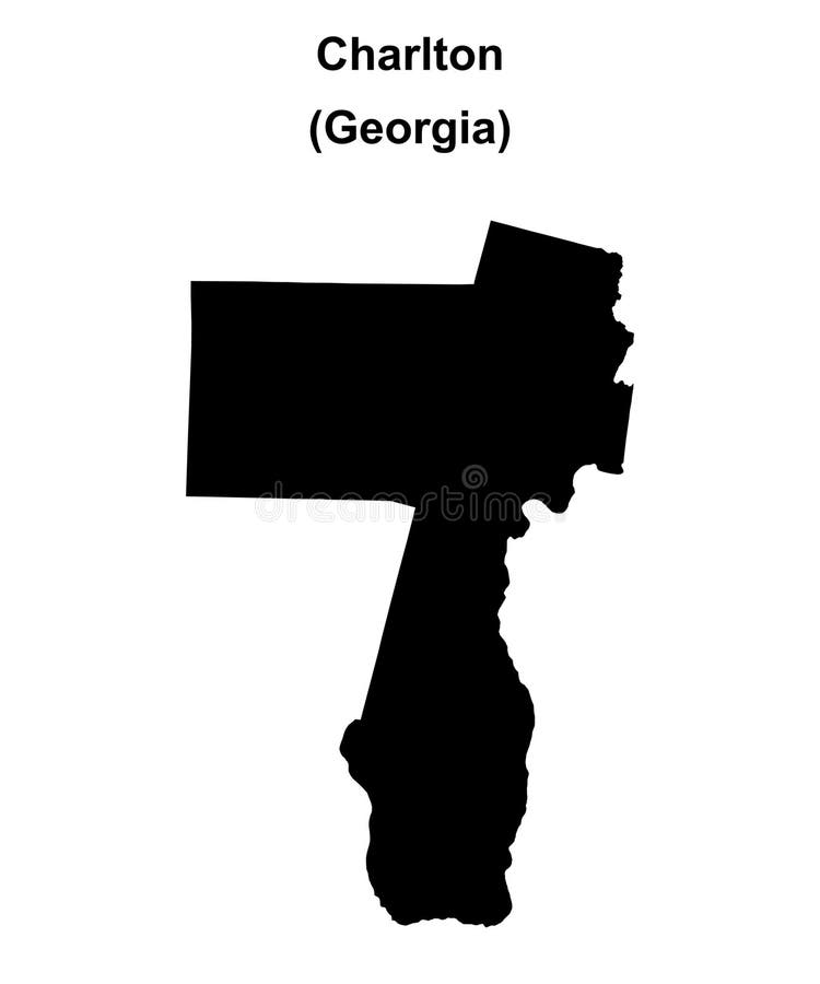 Charlton outline map stock vector. Illustration of georgia - 357891005