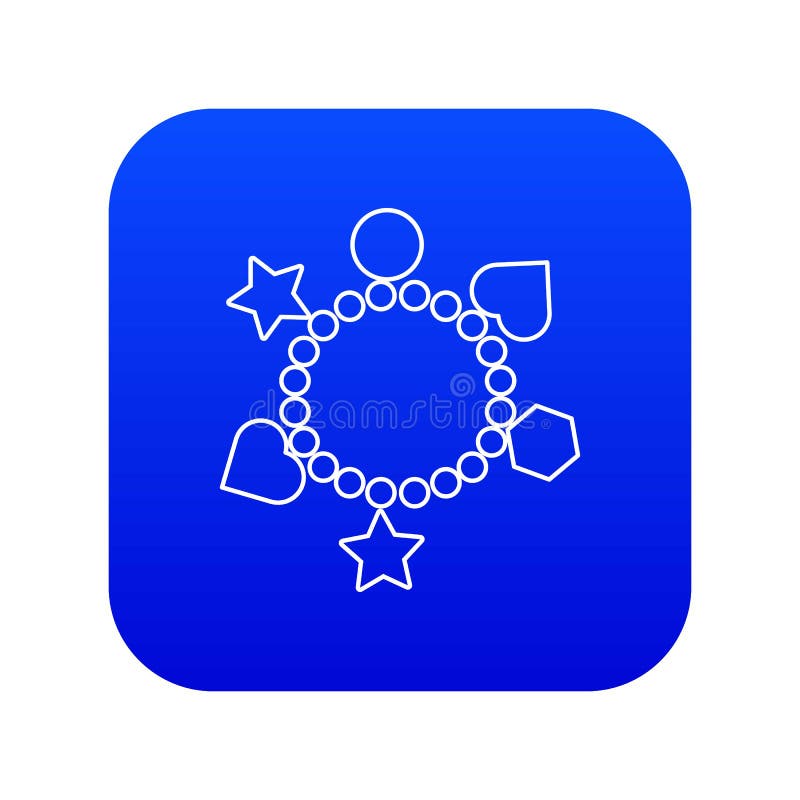 Charm Bracelet Icon Blue Vector Stock Vector - Illustration of amulet ...