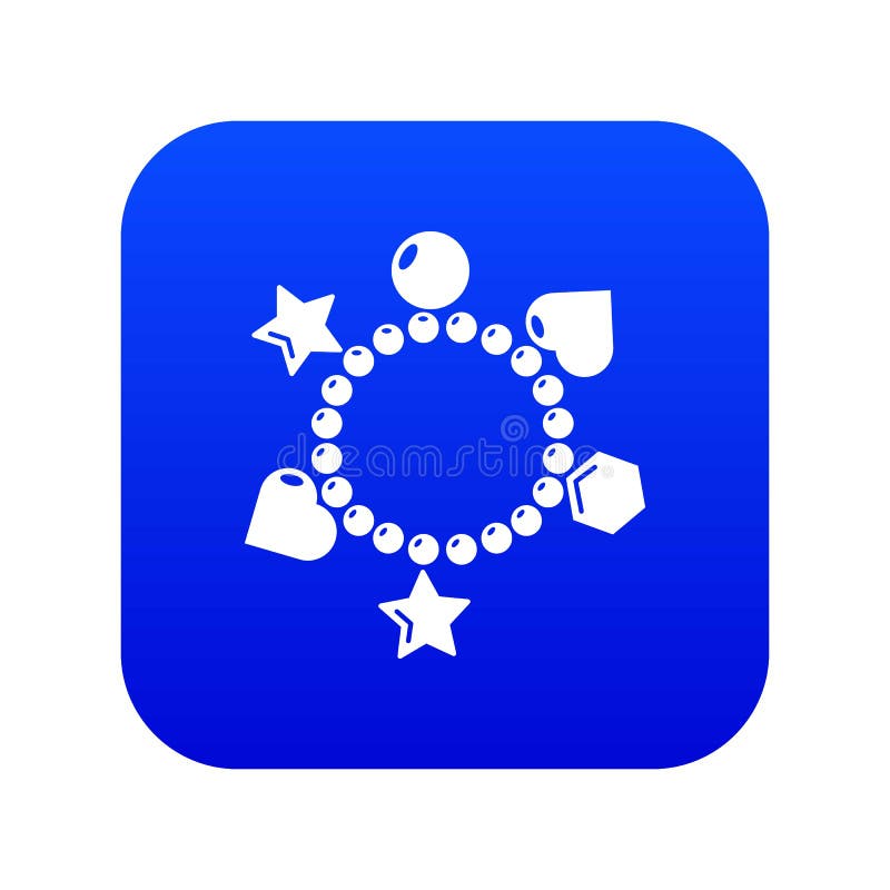 Charm Bracelet Icon Blue Vector Stock Vector - Illustration of jingle ...